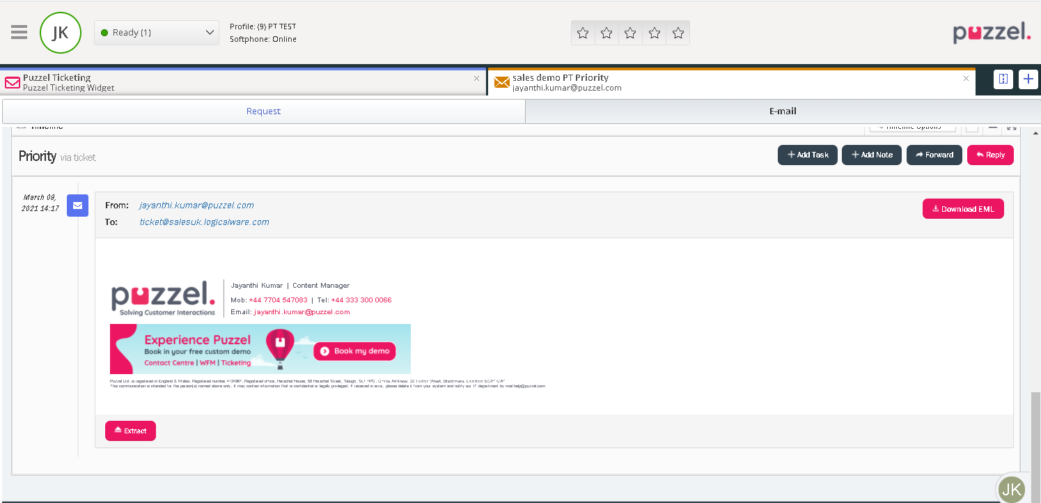 Accepting the ticket through Puzzel Agent Application | Puzzel Help Centre